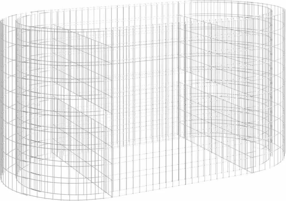 Gabionový vyvýšený záhon pozinkované železo 200 x 100 x 100 cm 152045