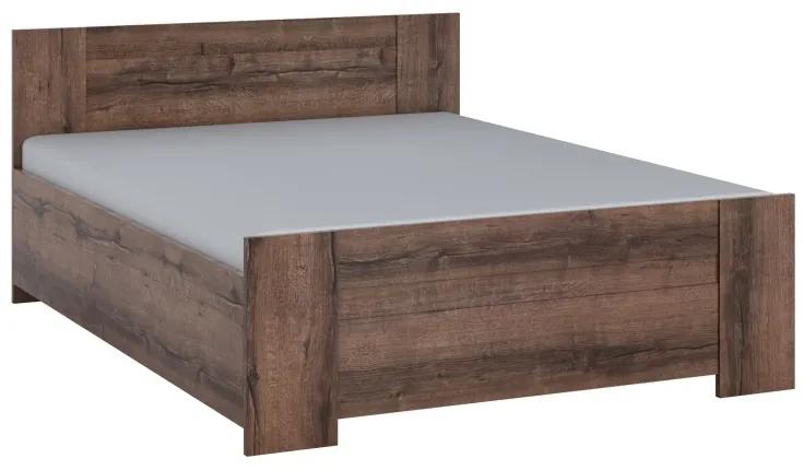 Manželská postel BONO + rošt, 160x200, dub monastery + sendvičová matrace BOHEMIA 16 cm