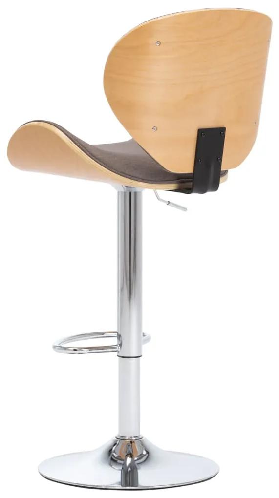 vidaXL Barová stolička taupe textil