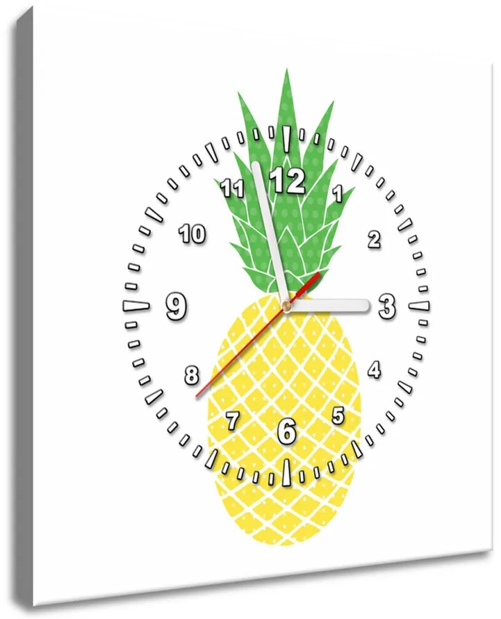 Gario Obraz s hodinami Ananas Rozměry: 30 x 30 cm