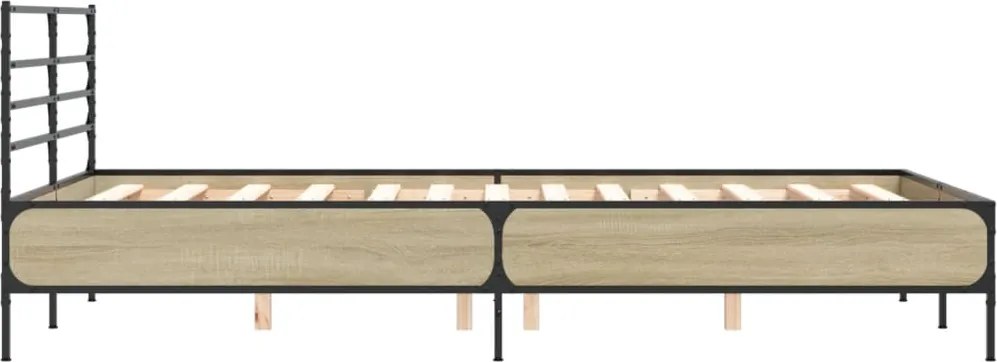 Rám postele dub sonoma 120 x 190 cm kompozitní dřevo a kov 3280068