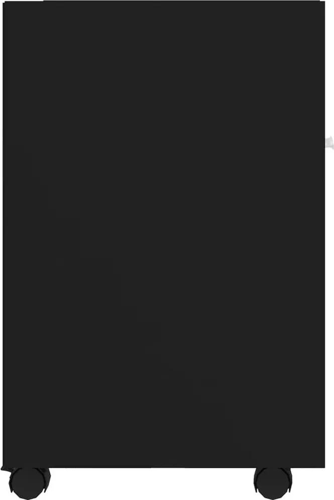 vidaXL Odkládací skříňka na kolečkách 33 x 38 x 60 cm dřevotříska [803048] Barva: Černá