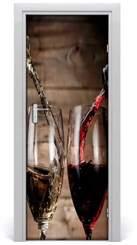 Fototapeta na dveře samolepící víno ve skleničce 75x205 cm