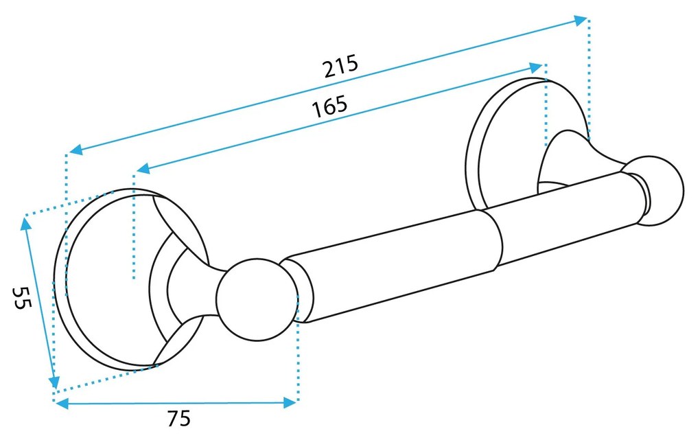Tutumi Tutumi, držák na toaletní papír 332869A, černá matná, REA-06925