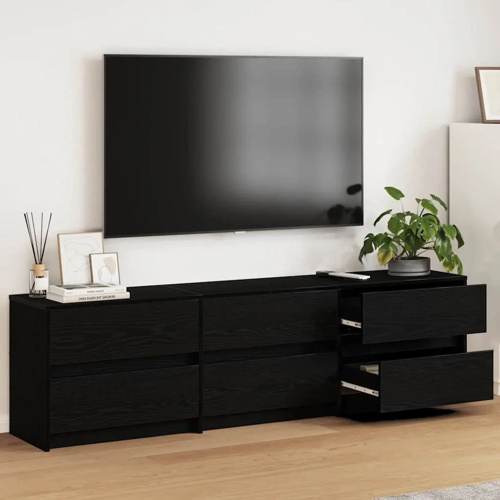 TV jednotky 180 x 34 x 50 cm Černý dub Kompozitní dřevo 3385630