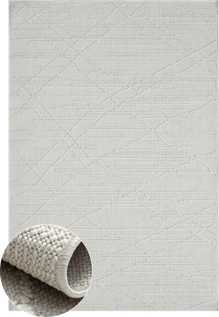 My Flair, Kusový koberec Velvet Dream cream – na ven i na doma, 160x230, bílá, chodba / předsíň