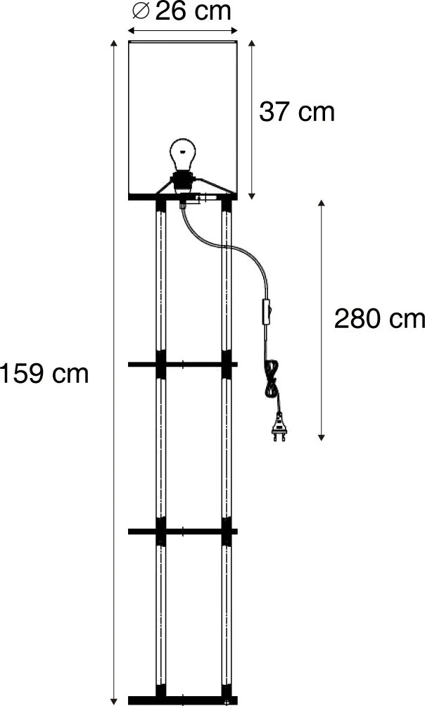 Chytrá stojací lampa černá vč. WiFi A60 - Stojon