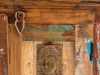 Woodkings  Rohová spodní skříňka do koupelny Gautama z recyklovaného dřeva