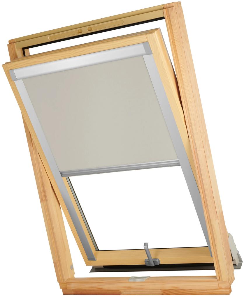 Dekodum Termoizolační roleta na střešní okno typu FAKRO 66x140 Barva látky: Graphite Silver, Barva profilu: Bílá
