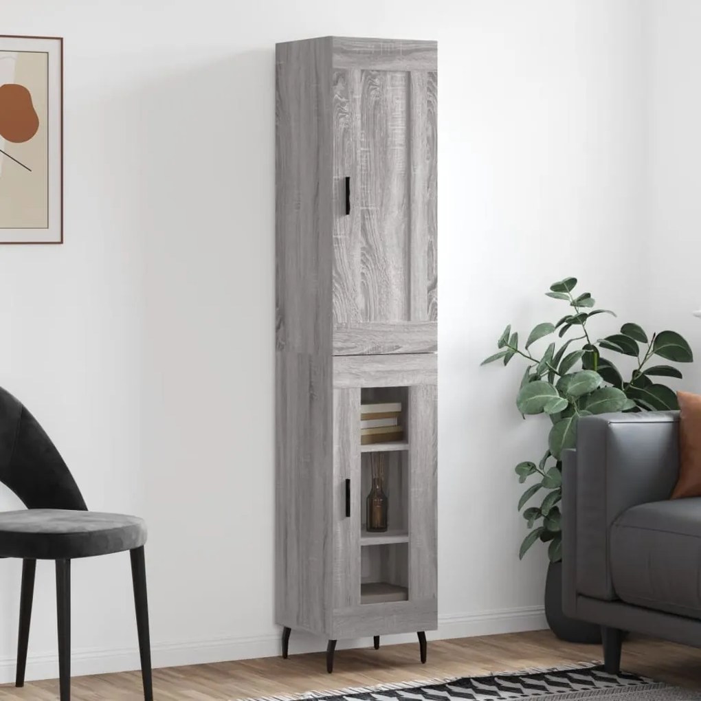 Skříň highboard šedá sonoma 34,5 x 34 x 180 cm kompozitní dřevo