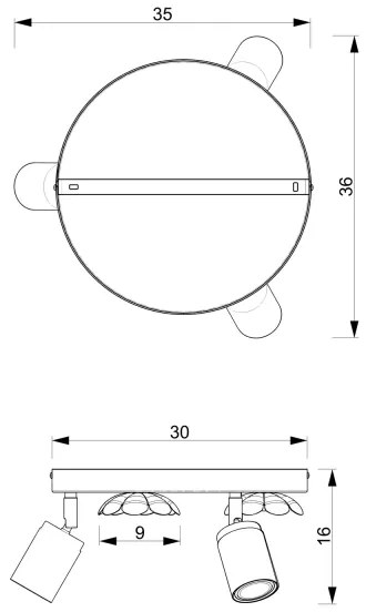 Bodové svítidlo FLOWER 3xGU10/8W/230V bílá