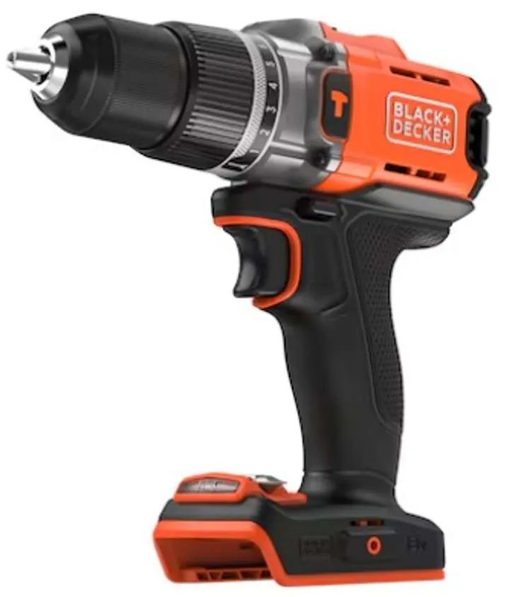 BLACK+DECKER Nářadí - 18V AKU vrtačka s příklepem, bez baterie a nabíječky BCD383XN-XJ