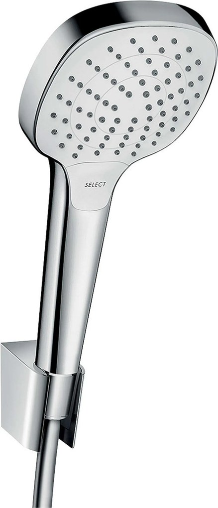 Hansgrohe Croma Select E - Set sprchové hlavice, držáku a hadice, 3 proudy, EcoSmart, bílá/chrom 28093400