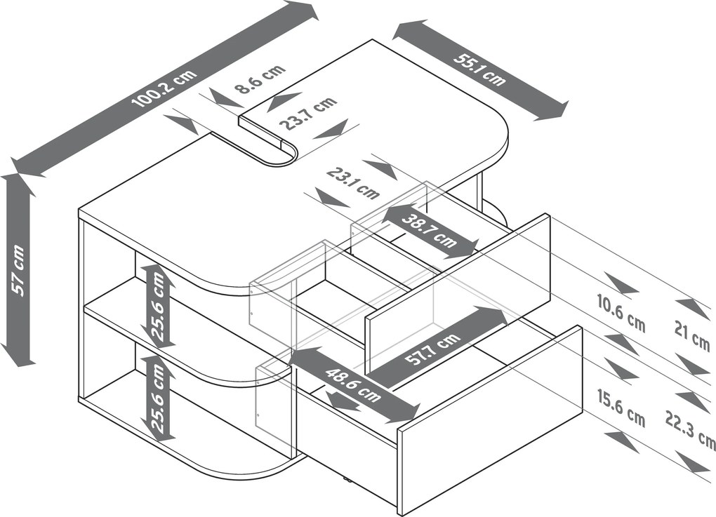 Tchibo - Koupelnová skříňka pod umyvadlo - barva: bílá