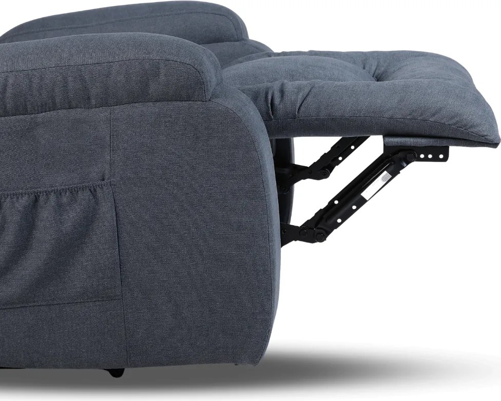 TV křeslo RIVA PLUS s elektrickým polohováním — látka, šedá, nosnost 130 kg