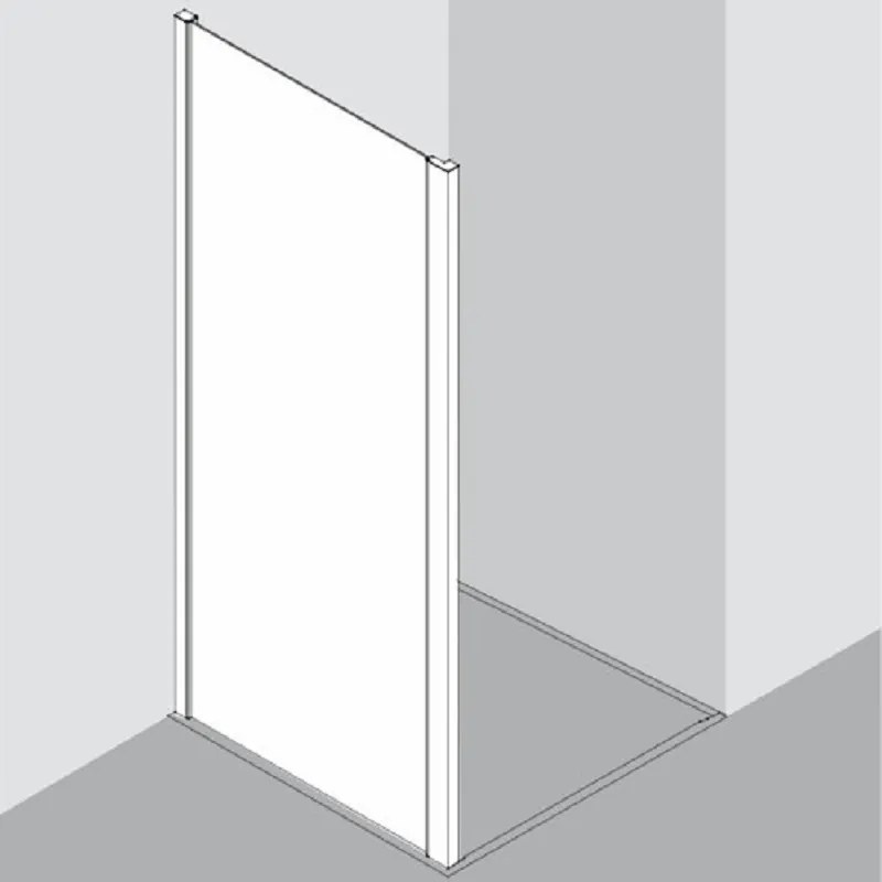 Boční stěna Plano Davos Plus stříbrné/sklo 80 x 200 cm