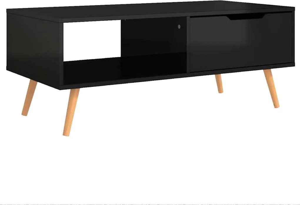 Konferenční stolek černý lesklý 100x49,5x43 cm kompozitní dřevo 326793