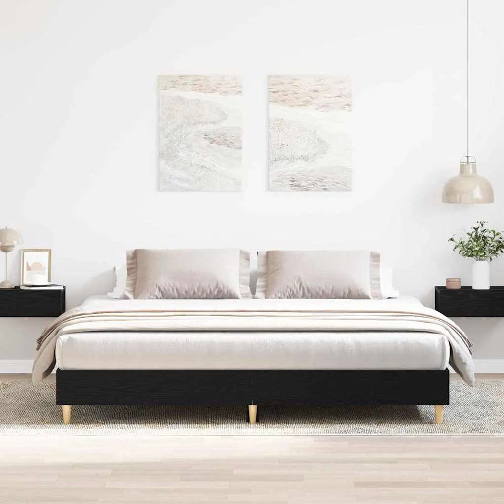 Rám postele Černý dub 203 x 183 x 25 cm Kompozitní dřevo 3329279