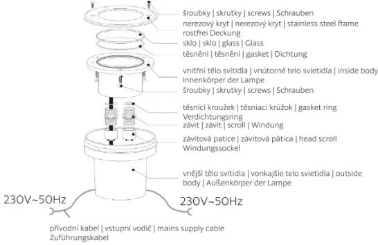 LED Venkovní nájezdové svítidlo ROAD LED/0,5W/230V IP67 3000K