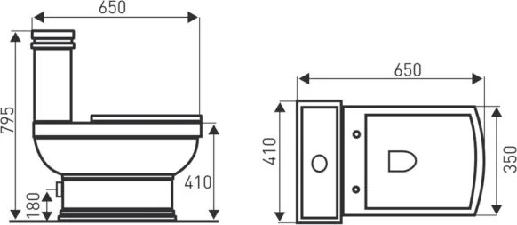 Novoterm WC kombi NV-Kleopatra 11 ZO se zadním odpadem a SoftClose sedátkem