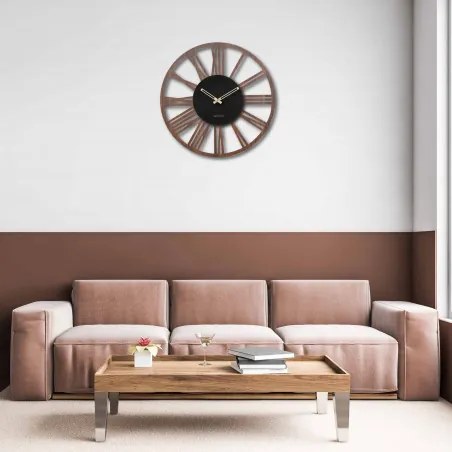 Římské nástěnné hodiny do moderního interiéru | SENTOP HDFK028-orech wenge