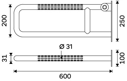 Nimco Sklopné podpěrné madlo 600 mm - BMS 9060-10