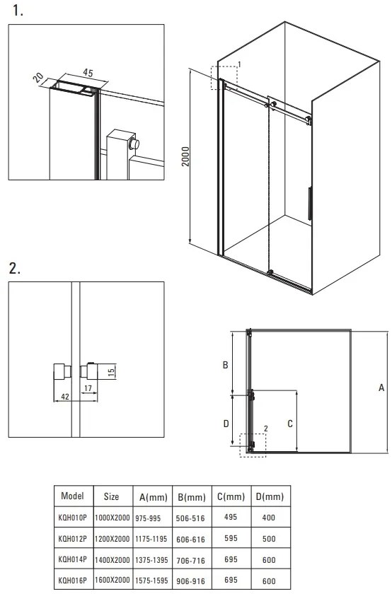 Aplomo Hyacint sprchové dveře Rozměr sprch.dveří: 160cm