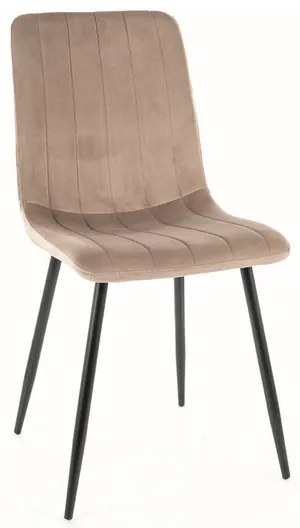 Jídelní židle Elen Velvet, béžová