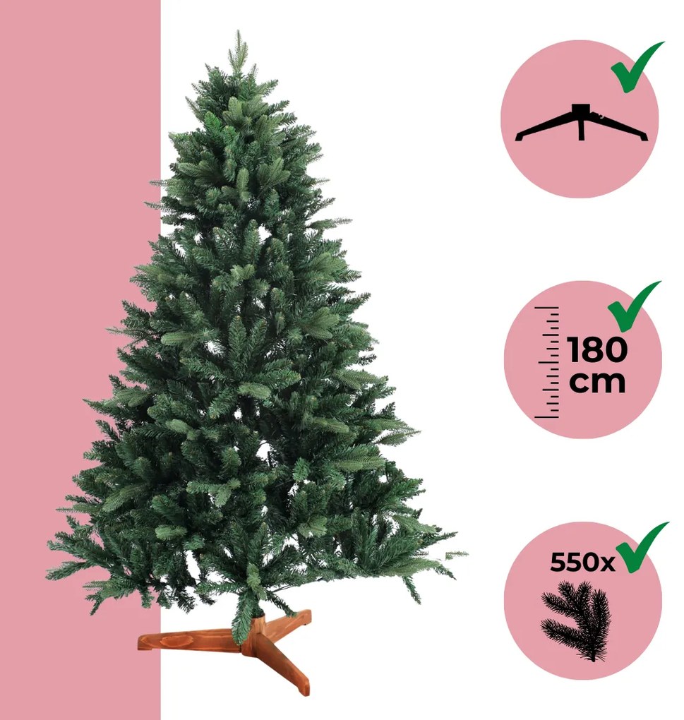 Jurhan Umělý vánoční stromeček FROST, 180cm, zelená