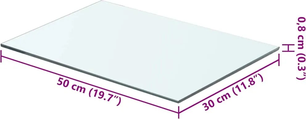 Policové desky 2 ks sklo čiré 50 x 30 cm 3051561