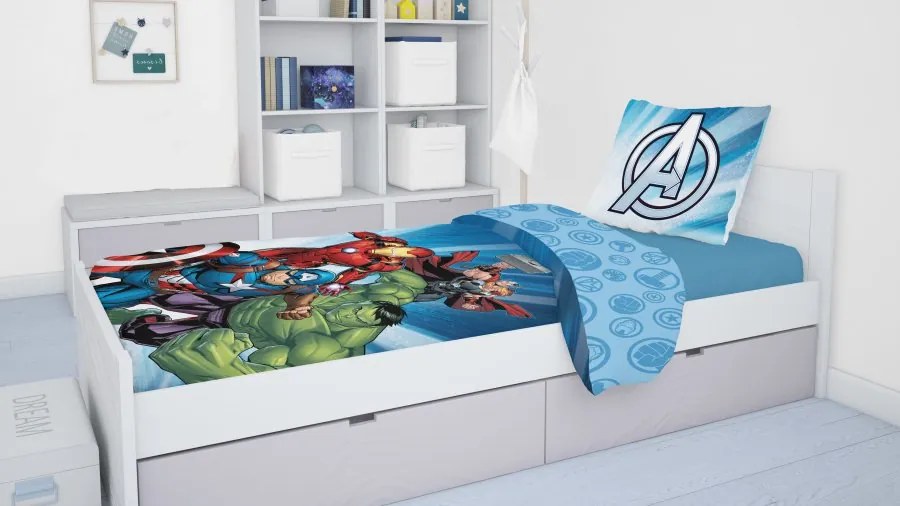 Bavlněné ložní povlečení Avengers útočí - 100% bavlna - 70 x 90 cm + 140 x 200 cm