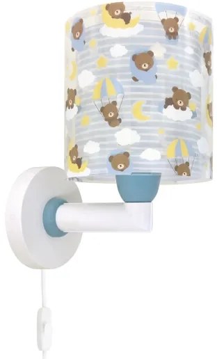 Dalber 41579T - Dětská nástěnná lampa BABY TEDDY 1xE27/15W/230V modrá