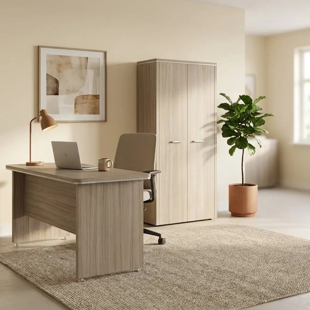 Vysoká skříň s obložením TopOffice 13, driftwood