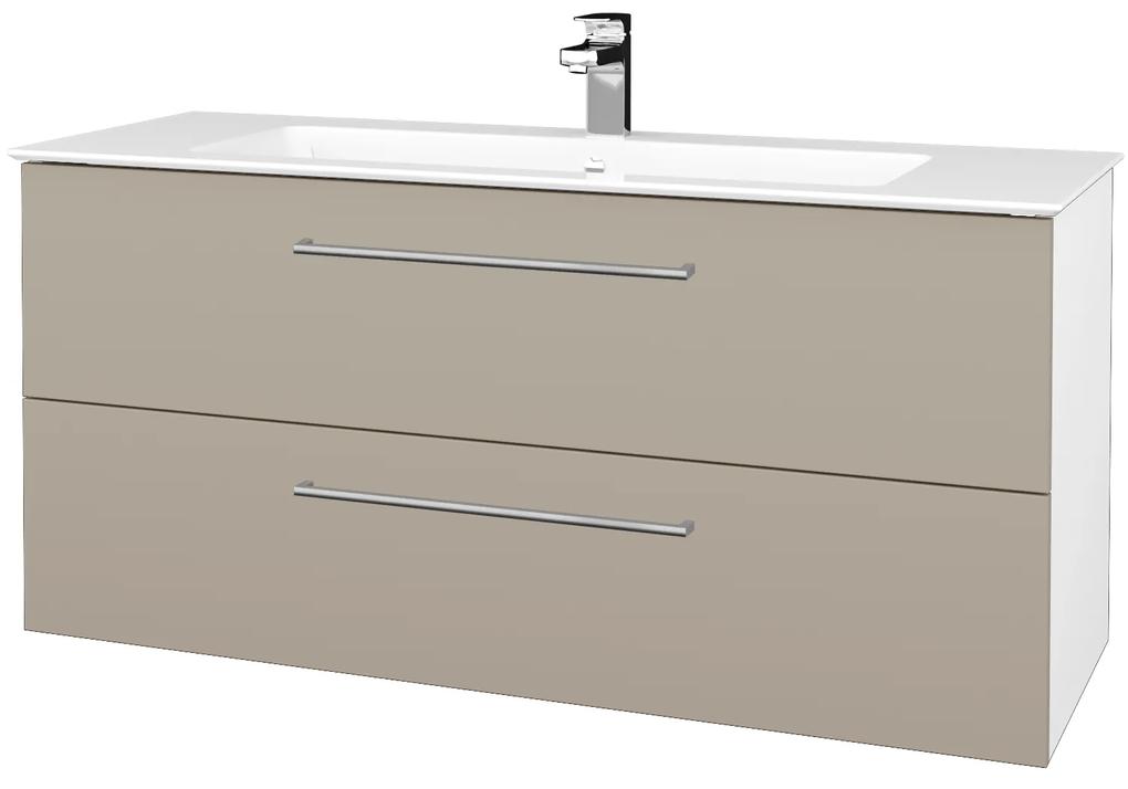 Dřevojas Koupelnová skříň GIO SZZ2 120 Varianta: N01 Bílá lesk / Úchytka T01 / D06 Ořech
