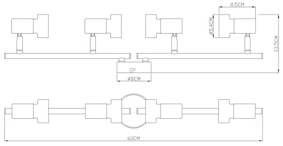 Globo 57917-4G - Bodové svítidlo MASON 4xGU10/25W/230V černá/zlatá
