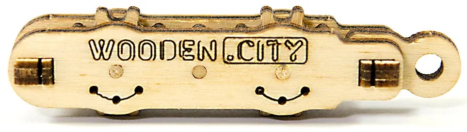 Wooden.city Wooden City 3D dřevěné mechanické puzzle 3 mechanické přívěsky na klíče