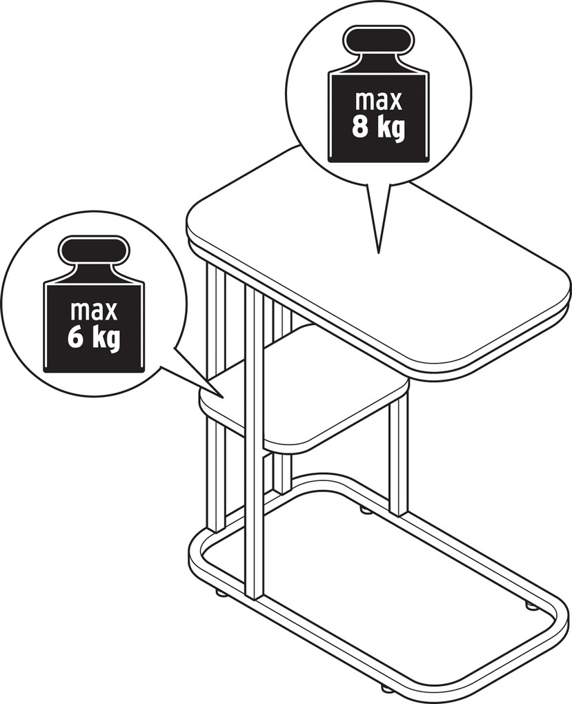 Tchibo - Odkládací stolek - barva: bílá