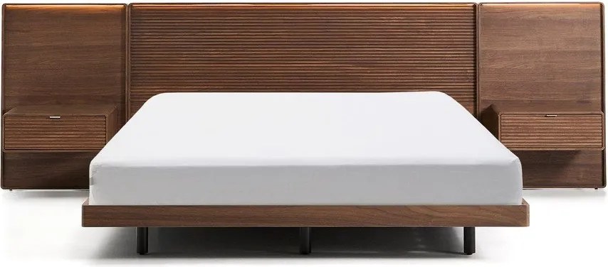 Hnědá dvoulůžková postel z březového dřeva s roštem 180x200 cm Norlen – Kave Home