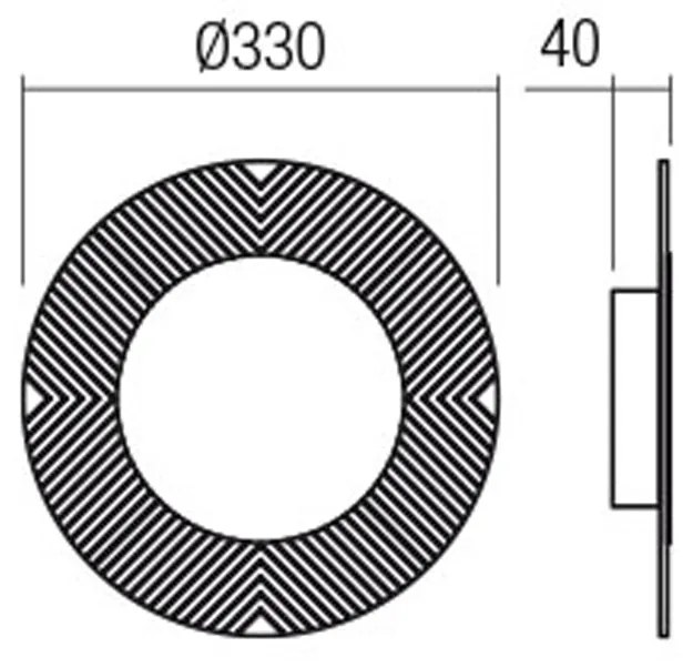 Redo 01-2687 nástěnné LED svítidlo Tatoo pískově černé, 7W, 3000K, ø33cm