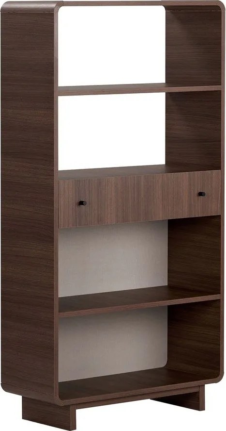 Knihovna v dekoru ořechu v tmavě přírodní barvě 78x153x34 cm Senza – Nordure