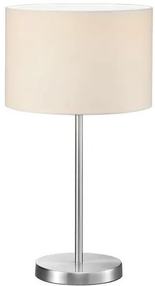 Trio Leuchten 511100101 Hotel, stolní lampa z bílého textilu, 1x60W E27, výška 55cm