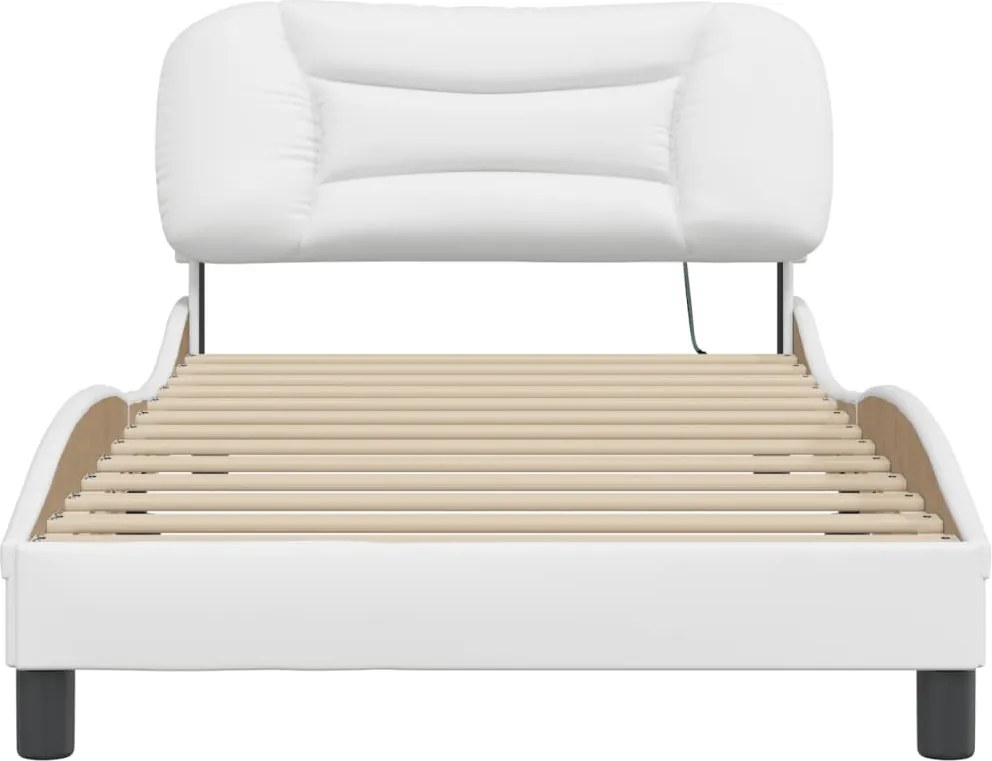 Rám postele s LED bez matrace Hvar bílý 100 x 200 cm 3213914