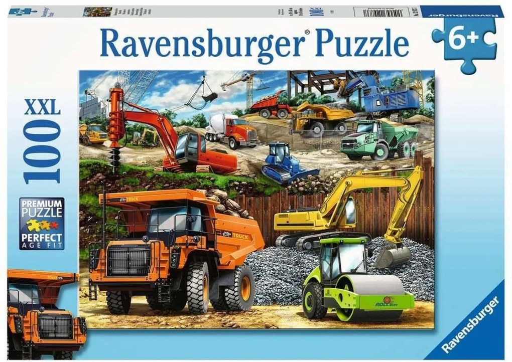 Ravensburger 12973 puzzle stavební vozidla xxl 100 dílků