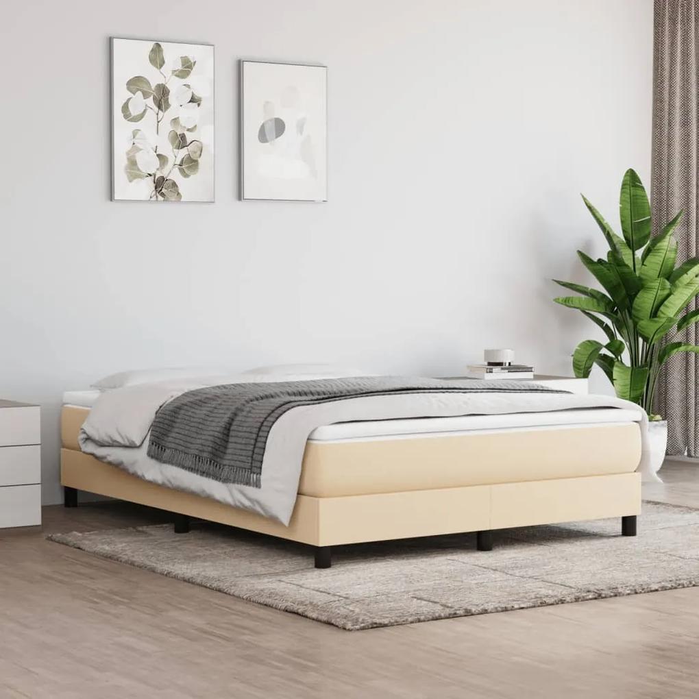 Box spring postel s matrací krémová 140x190 cm textil,  3144074