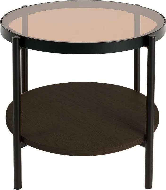 Kulatý odkládací stolek se skleněnou deskou ø 48 cm Hassel – Unique Furniture