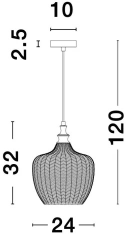 Retro lustr Loni 24 mosaz