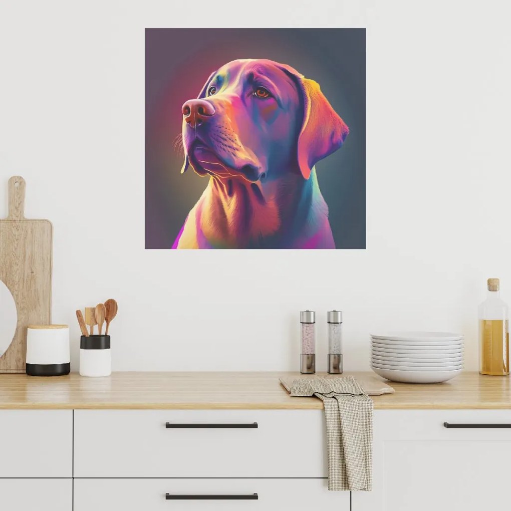 Plakát - Pes, Barevný labrador FeelHappy.cz Velikost plakátu: 60 x 60 cm