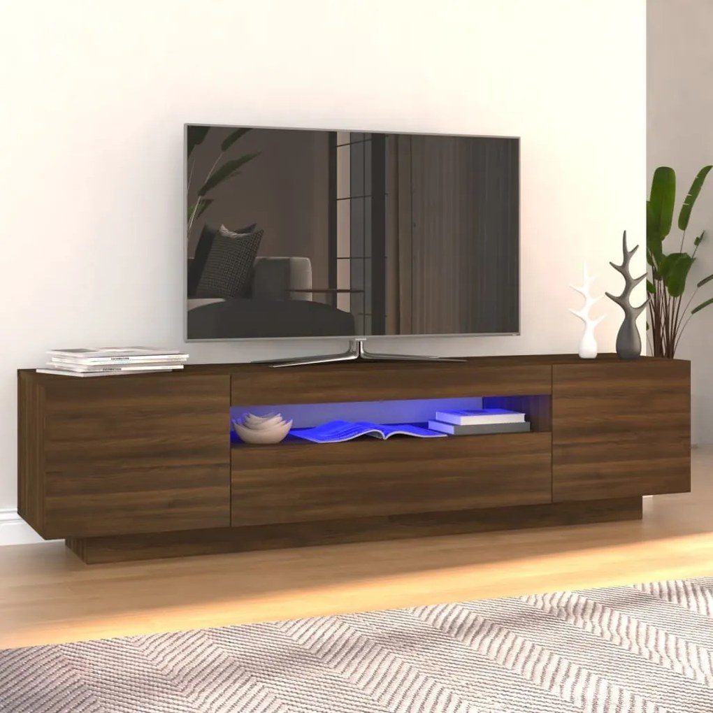 vidaXL TV skříňka s LED osvětlením 160x35x40 cm [815726] Barva: Betonová šedá