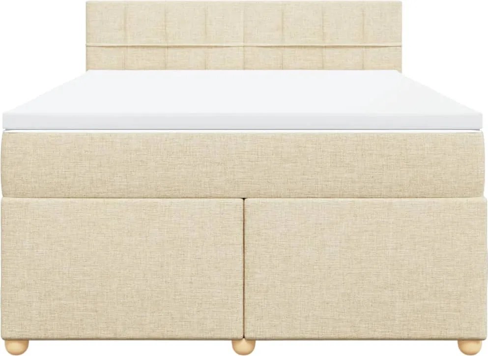 Box spring postel s matrací krémová 160x200 cm textil 3289036