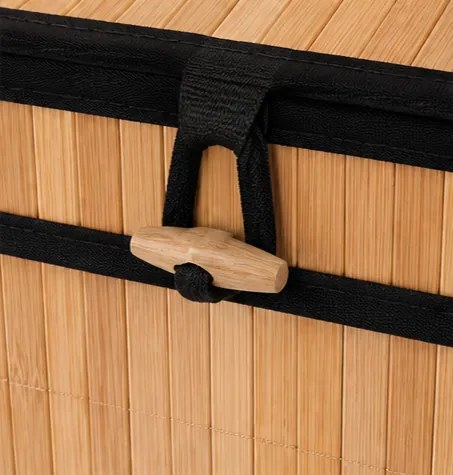 koš na prádlo, objem 72 l, s víkem, bambus, 60x40x30 cm, přírodní, Dekorino KP20260001
